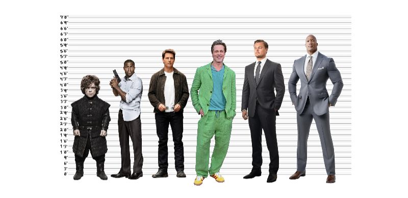 SizeAll - compare Height chart (0-7 feet) vs Dwayne Johnson vs Brad ...
