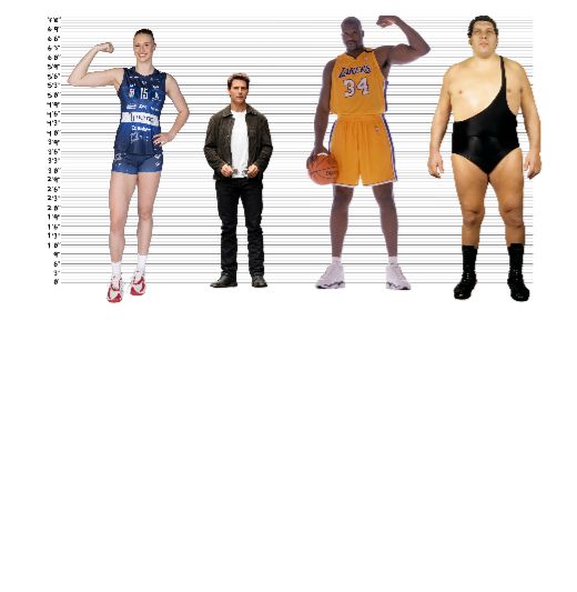 SizeAll - compare Height chart (0-7 feet) vs Shaquille O'Neal vs Anna ...